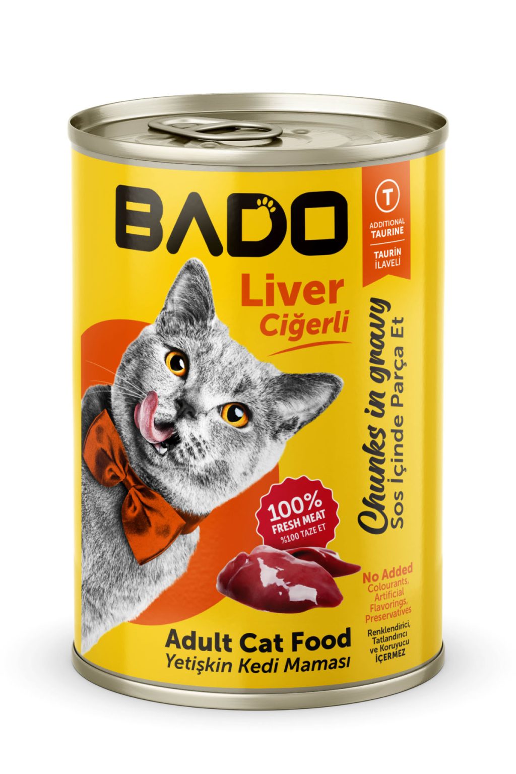 Bado Yetişkin Yaş Kedi Maması Ciğerli 400GR 24lü - Bimama